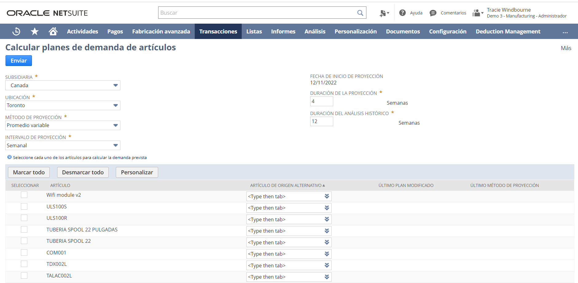Planificación de la demanda con Oracle NetSuite